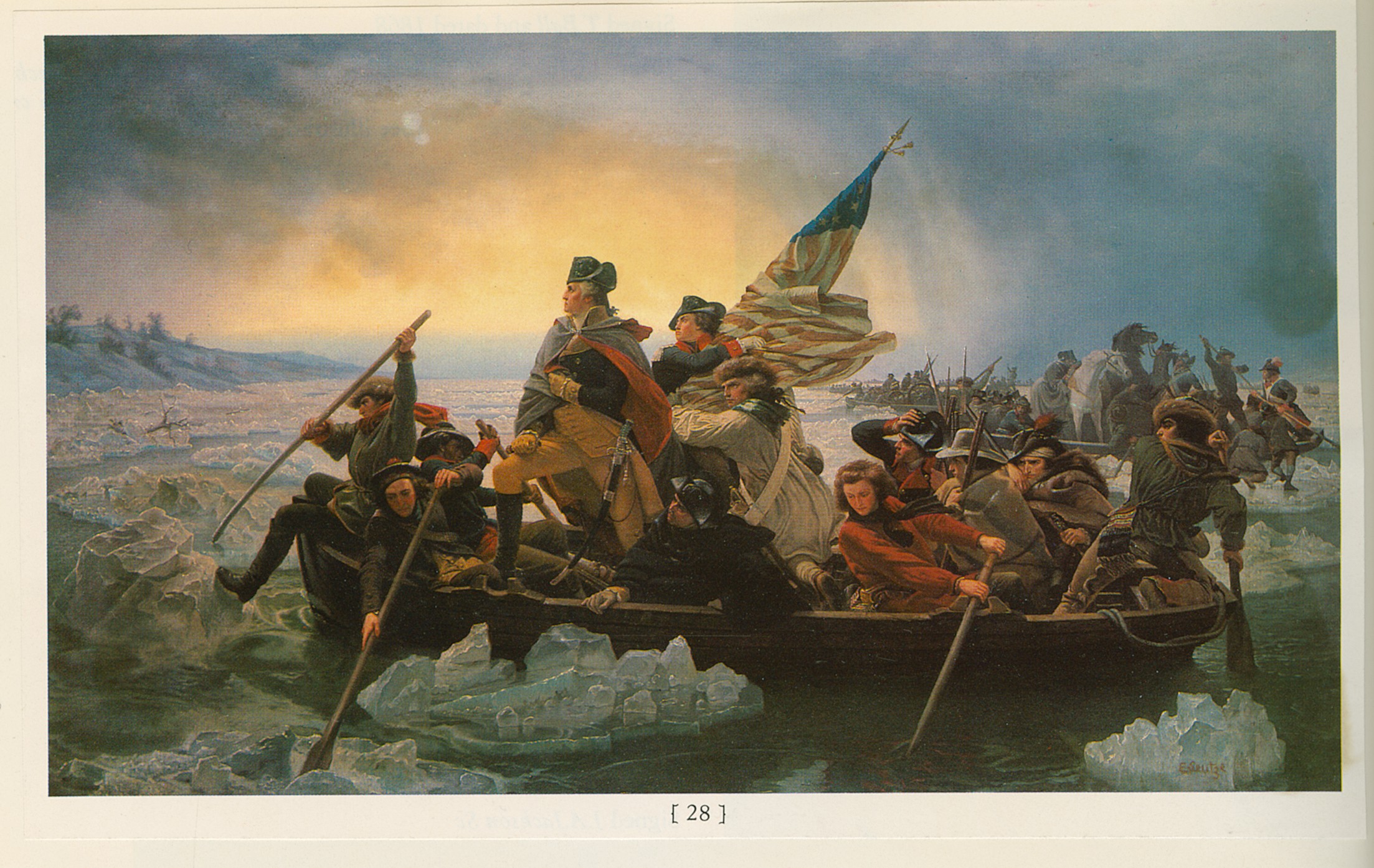 George Washington Crossing The Delaware Painting By Leutze On Canvas ...